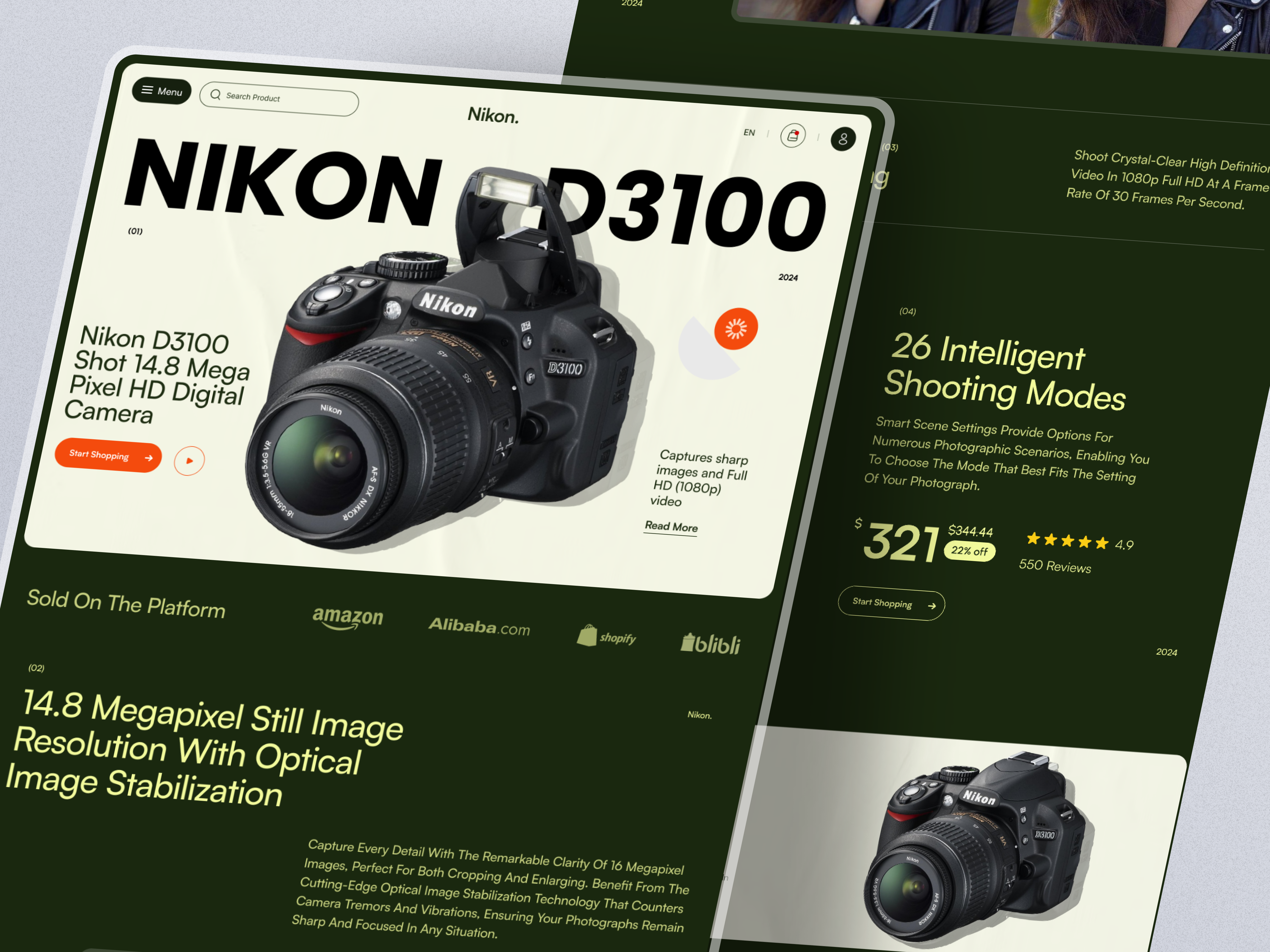 eCommerce Landing Page | Product Showcase UI by Meo Studio - UX UI ...