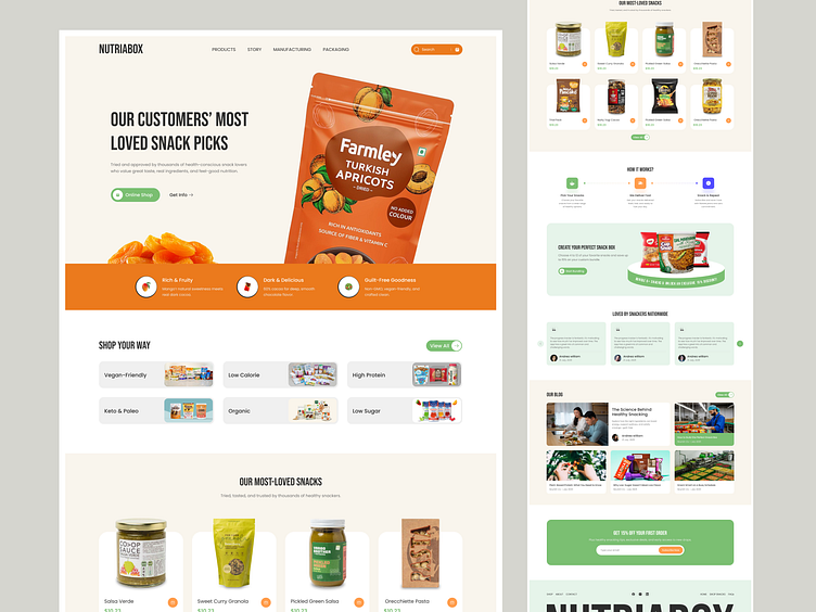 Shopify Healthy Snack Website by TARIQUL ISLAM on Dribbble