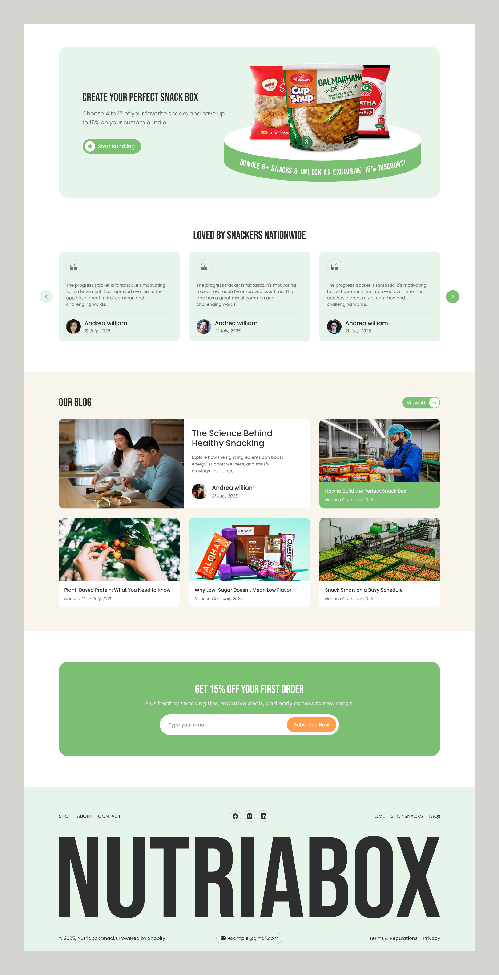 Shopify Healthy Snack Website by TARIQUL ISLAM on Dribbble