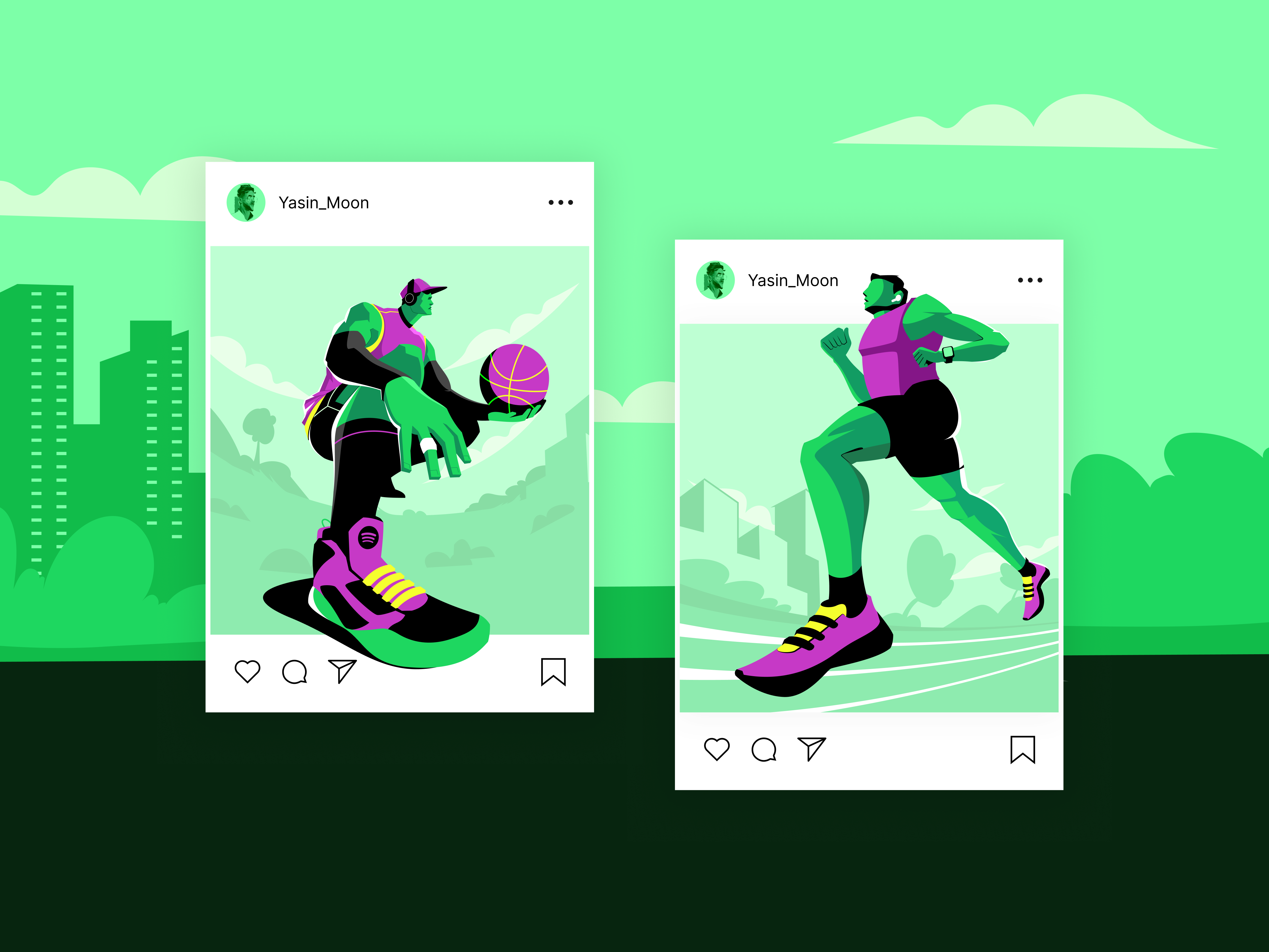 Spotify Visual Identity I Sports Illustration by Musemind Branding ...