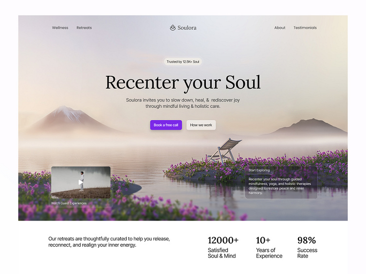 Soulora - Mental Wellness Website | Landing Page UI Design by Fozlay ...