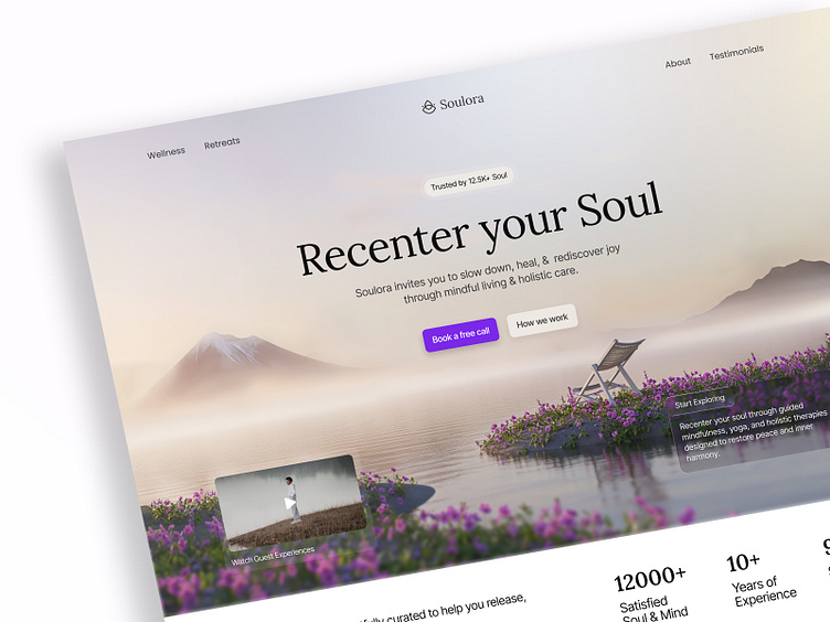 Soulora - Mental Wellness Website | Landing Page UI Design by Fozlay ...
