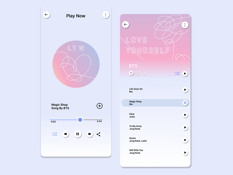 Bloop — Minimal Music App Concept by Abitha Elamparuthi on Dribbble