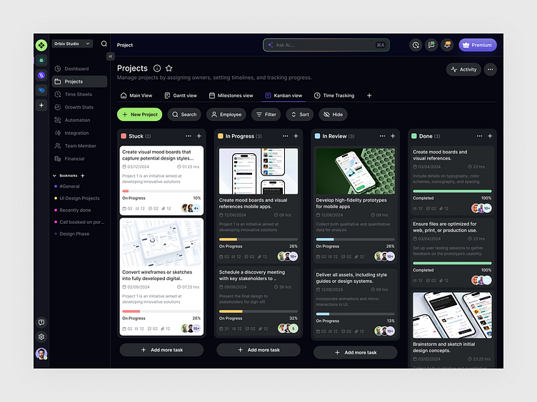 Project Management Web App Design by Orbix Studio – SaaS Dashboard ...