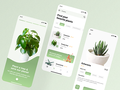 Plant Mobile App Design designs, themes, templates and downloadable ...