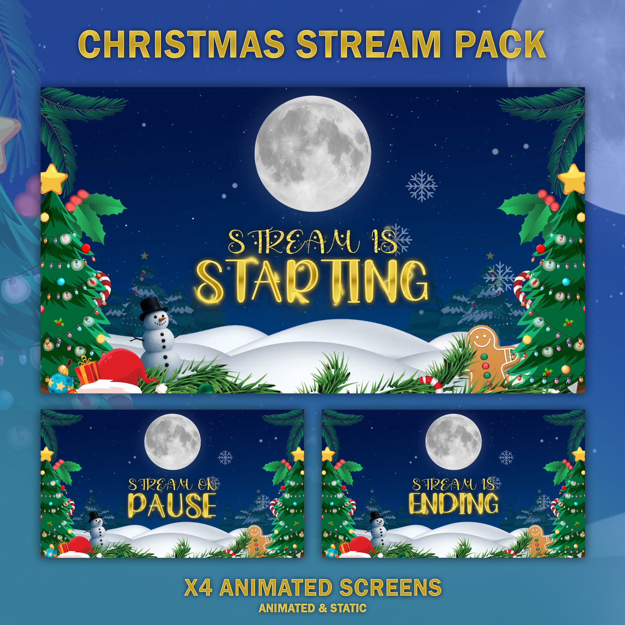 Christmas Stream Overlay I Twitch Overlay by VectorKingStudio on Dribbble