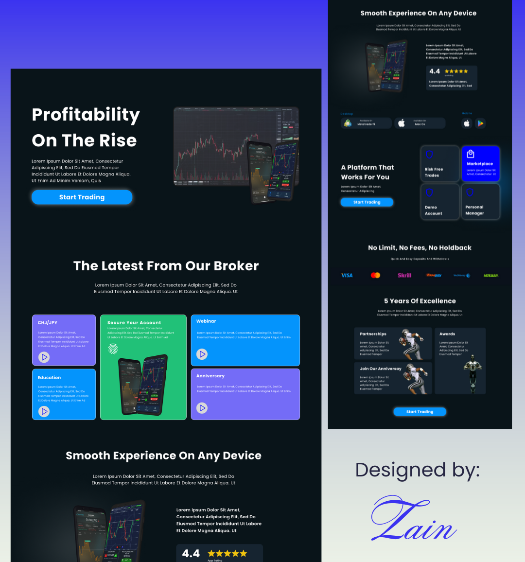 Trading Platform Web Design by Zain Khan on Dribbble