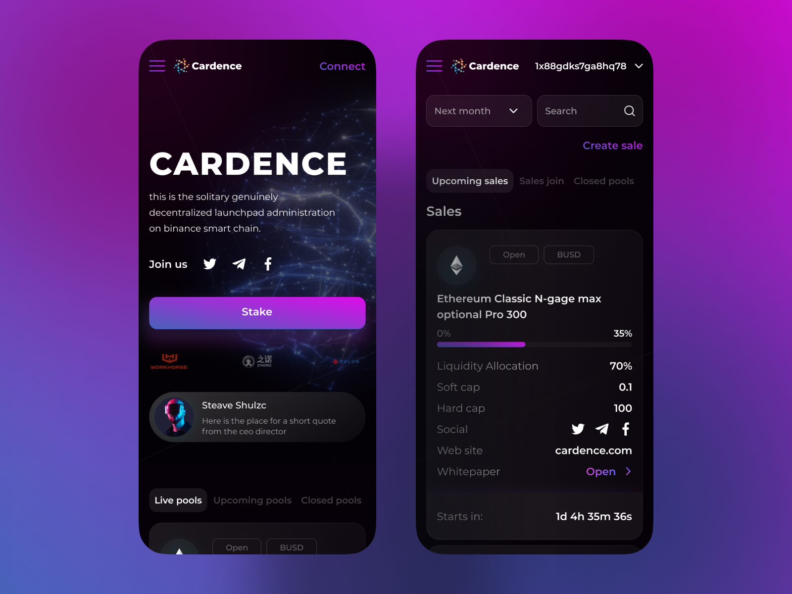 Cardence – WEB3 Decentralized IDO Launchpad UI by vino_costa for ...