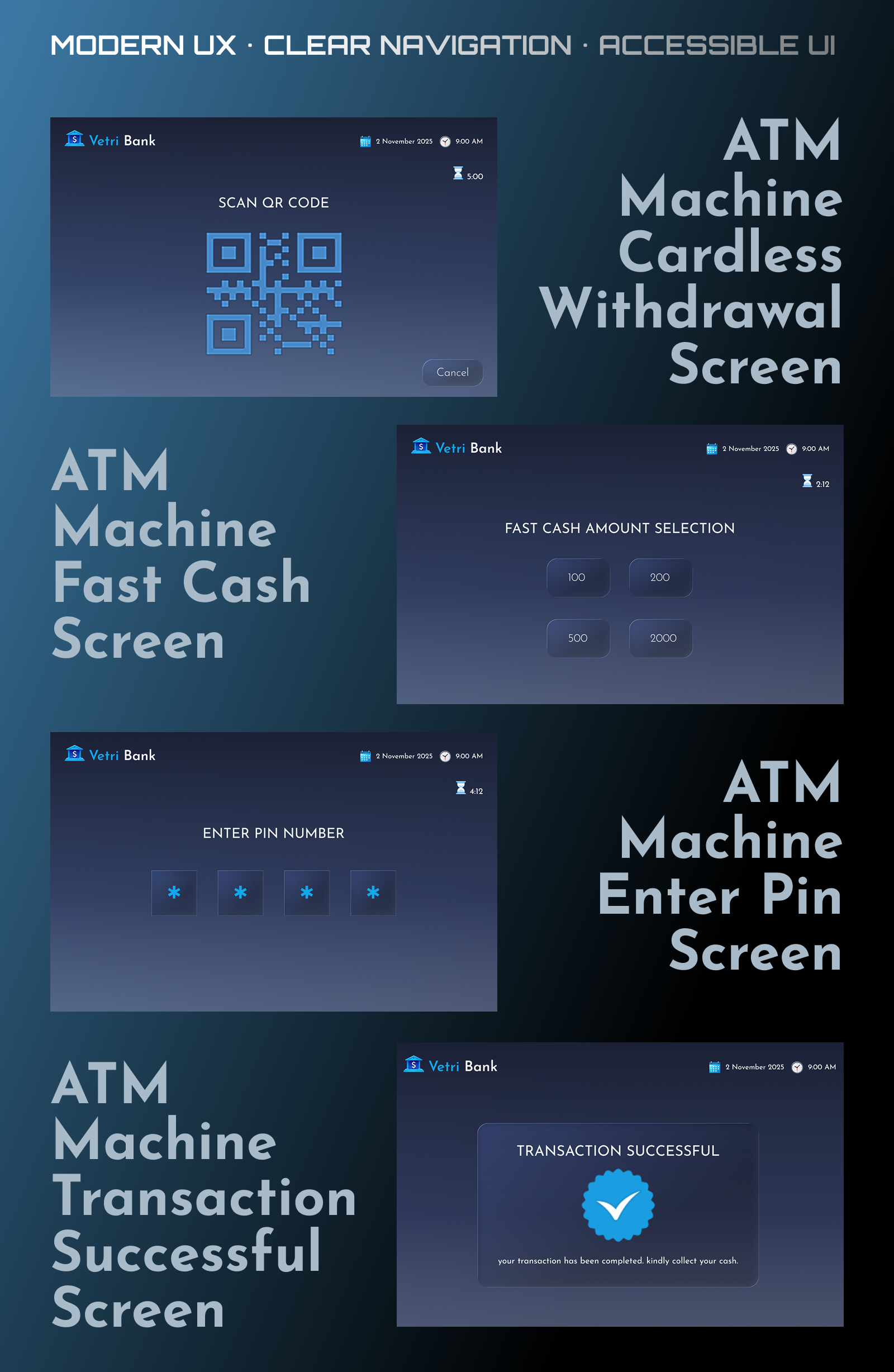 NEXT-GEN ATM UI FinTech Product Concept by Ashmitha P on Dribbble