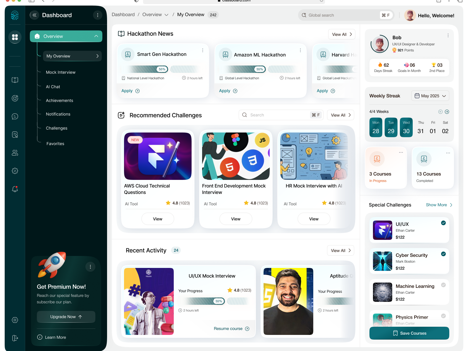 AI Learning & Analytics Platform by Divyesh Sathiyamoorthi on Dribbble