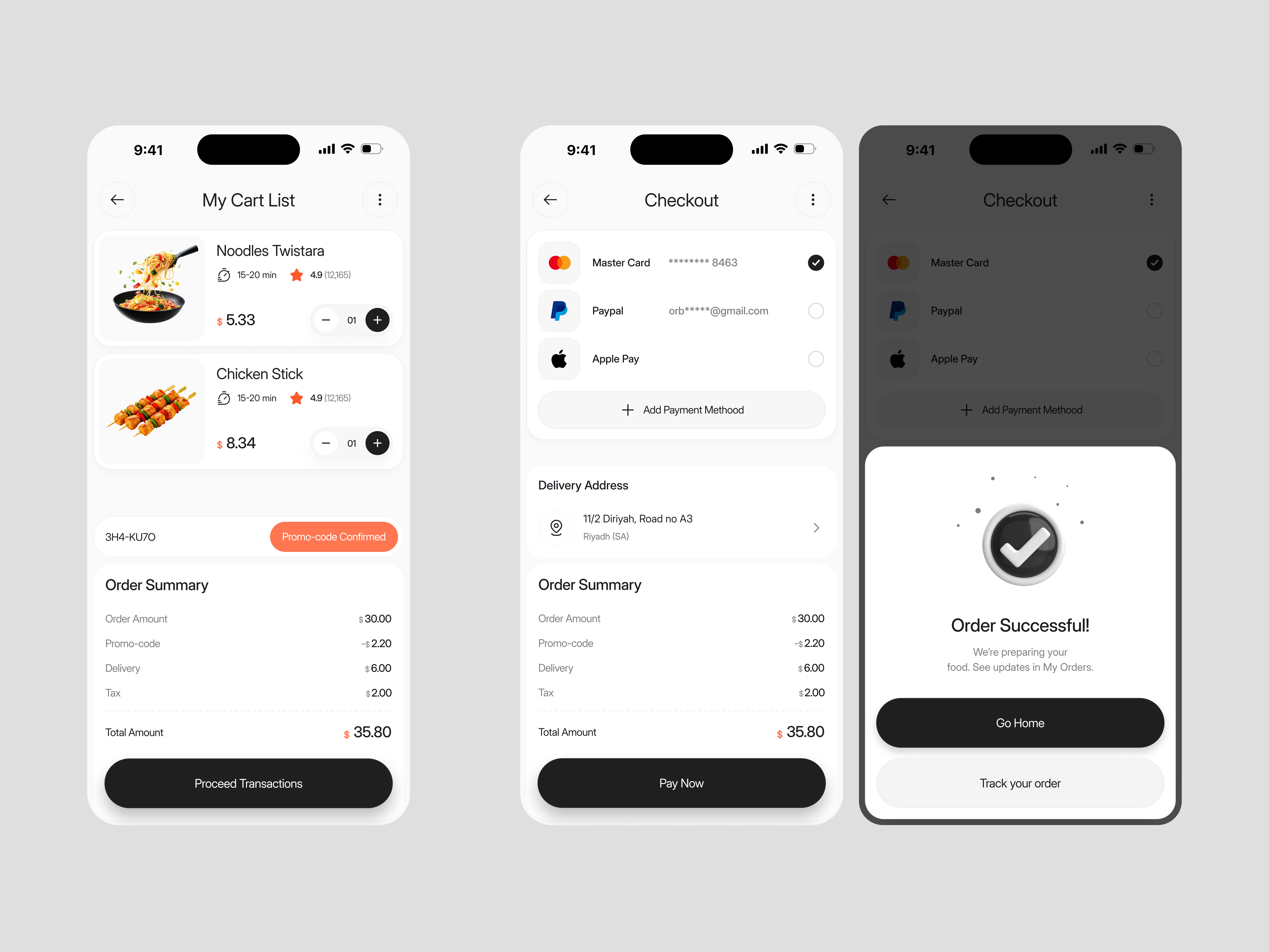 Food Delivery App UI Design - Ordering & Checkout Flow by Orbix Studio ...