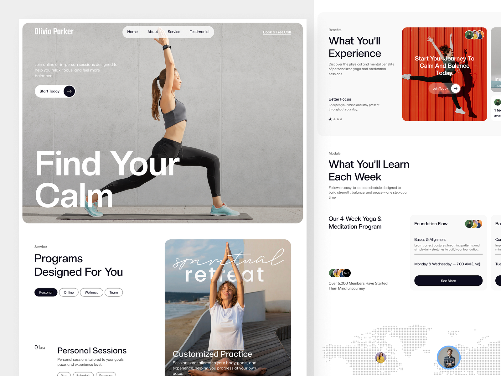 Yoga & Meditation Coach Landing Page Design by Saiful Ahmed on Dribbble
