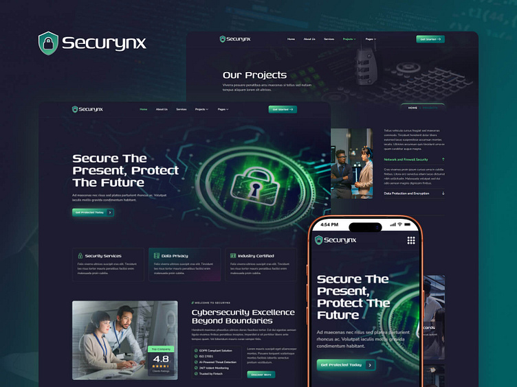 Securynx, website template design for Cyber Security Services by Joehar ...