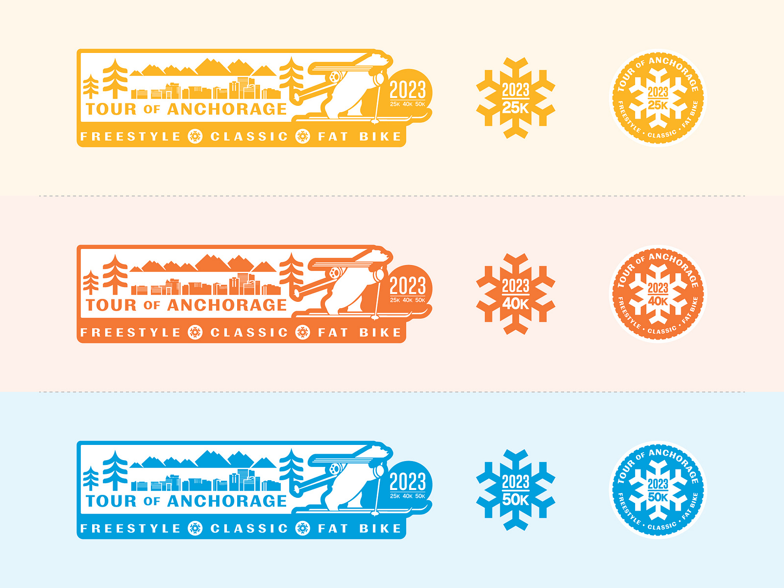 '23 - Tour of Anchorage - 25K, 40K, 50K by Mike Kirkpatrick on Dribbble