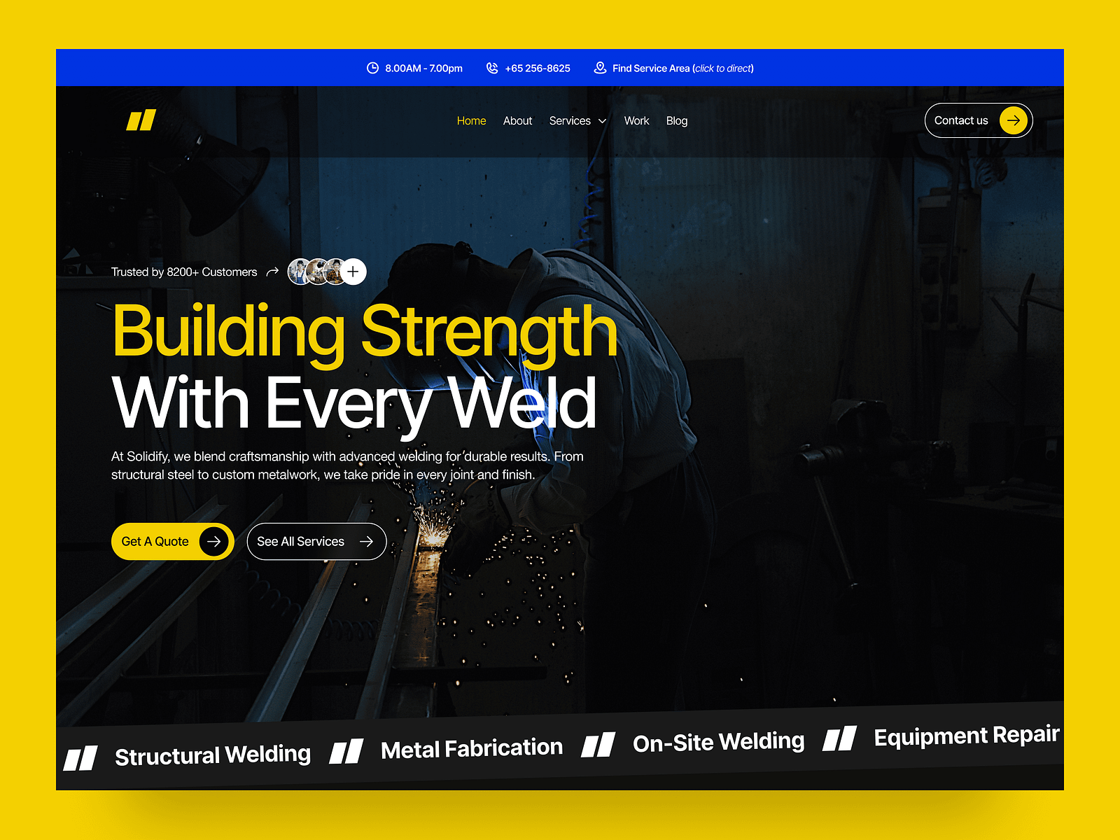 Structon | Welding Services Landing Page by Abdul Saboor on Dribbble