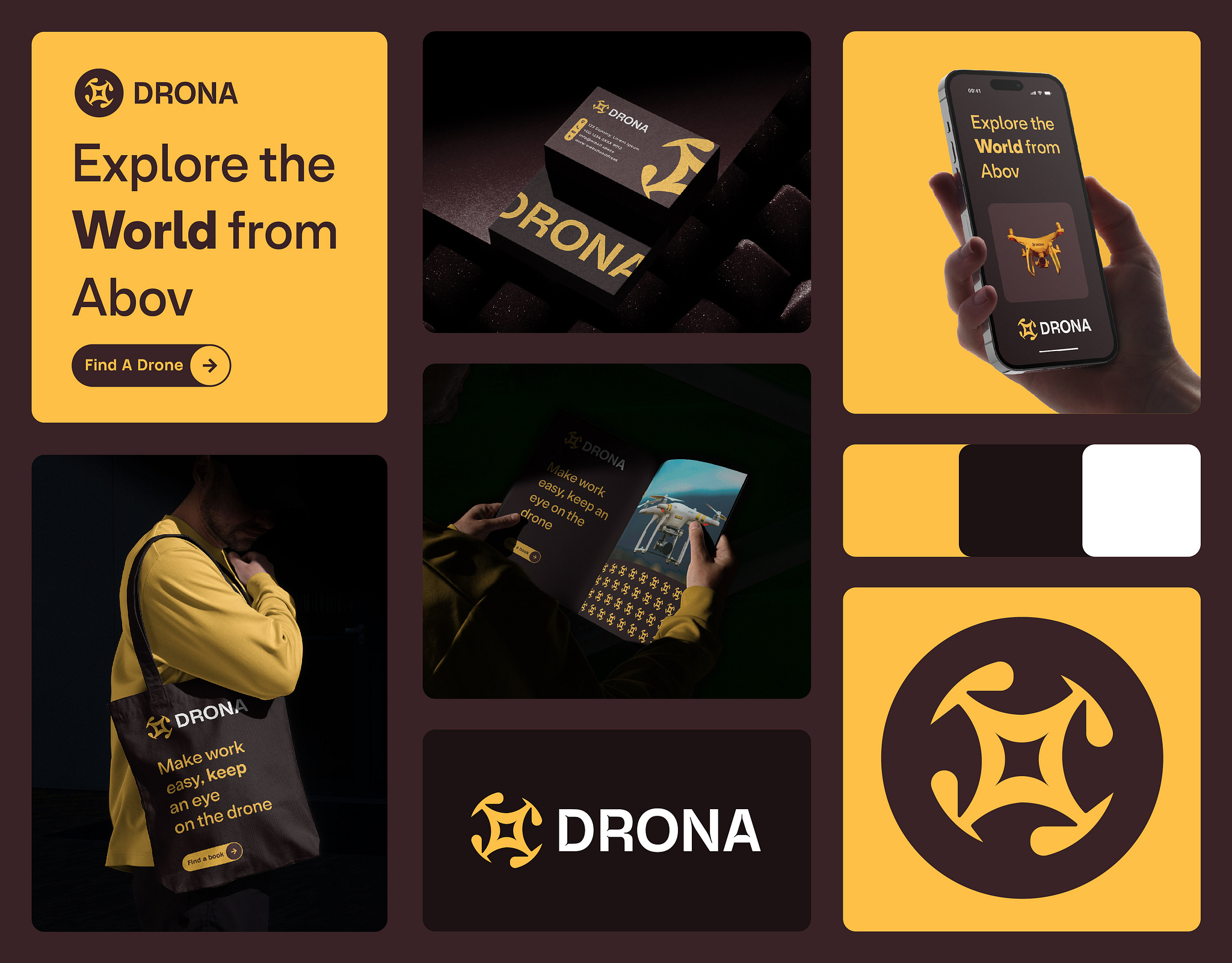 DRONA – Modern Drone Logo & Complete Brand Identity Kit by Md: Golam ...