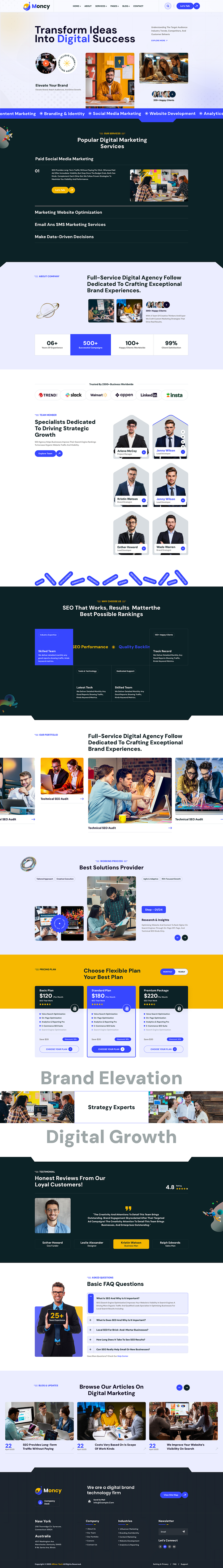 Moncy – SEO & Digital Marketing Html Template by Alfiroz Tech on Dribbble