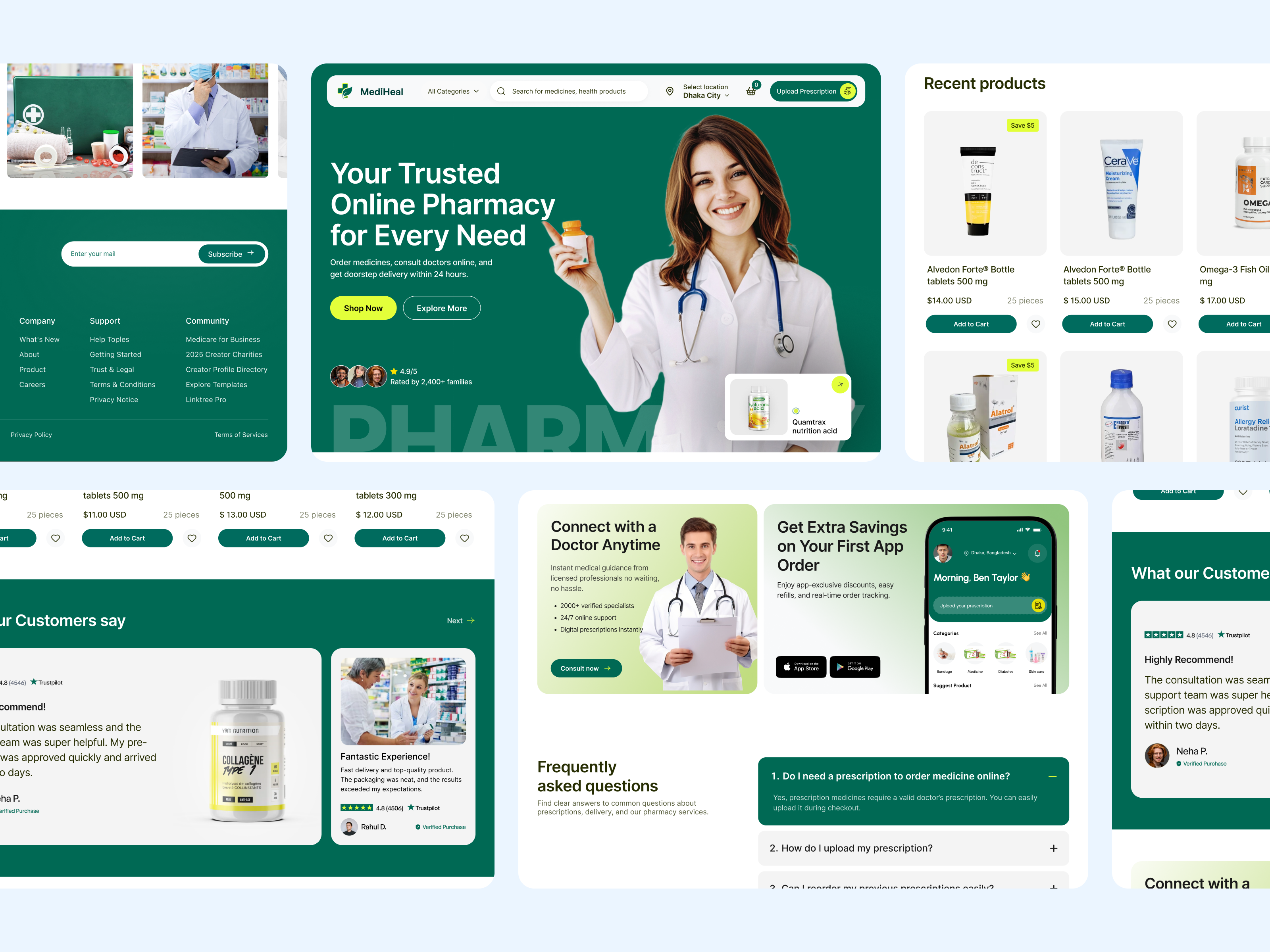 MediHeal - Pharmacy Website Design by Sujon Hossain for Oripio on Dribbble