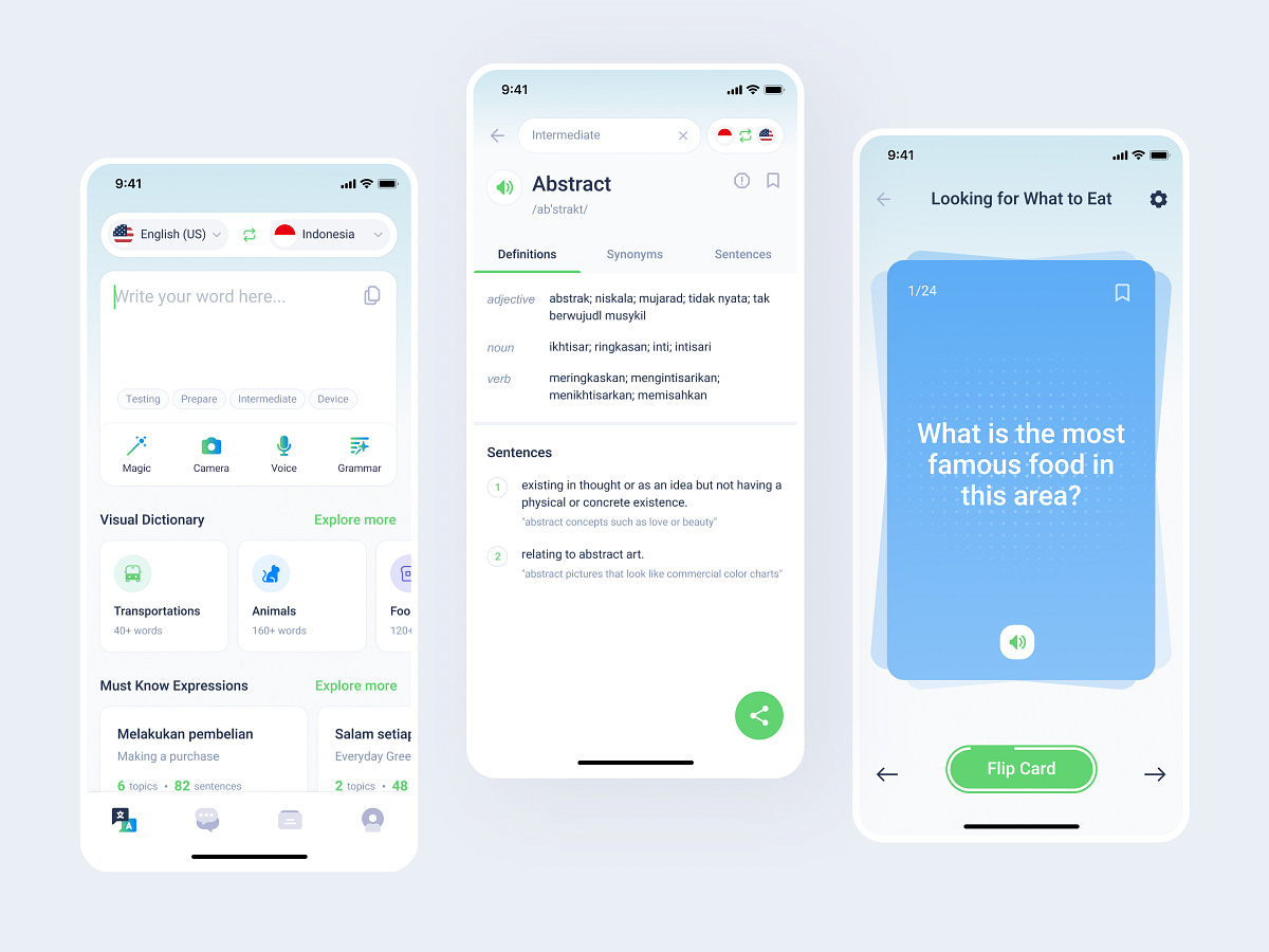 myTranslator - Mobile App Design by Ahmad Faizien for On Point Studio 🇮🇩 on Dribbble