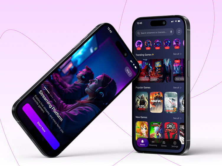 Game Live Streaming App UI Design by Abhishek Patel on Dribbble