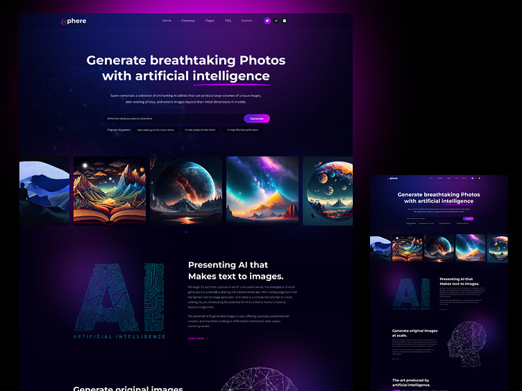 Artificial Intelligence Landing Page by MD Rony Howladar ⭐ on Dribbble