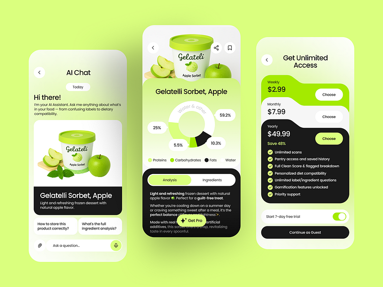 AI Nutrition App UI – Smart Food Scanner & Ingredient Insights by ...