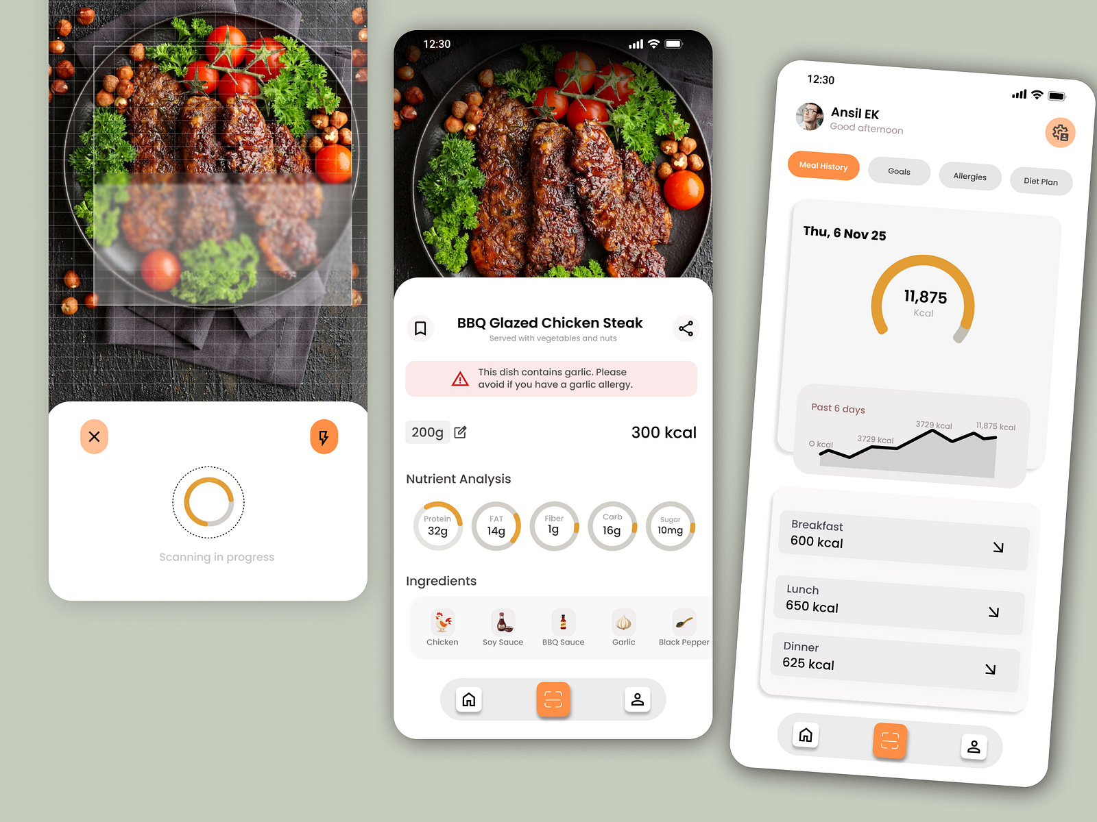 Food Scanner App Concept — designed for people by Jino Simon on Dribbble