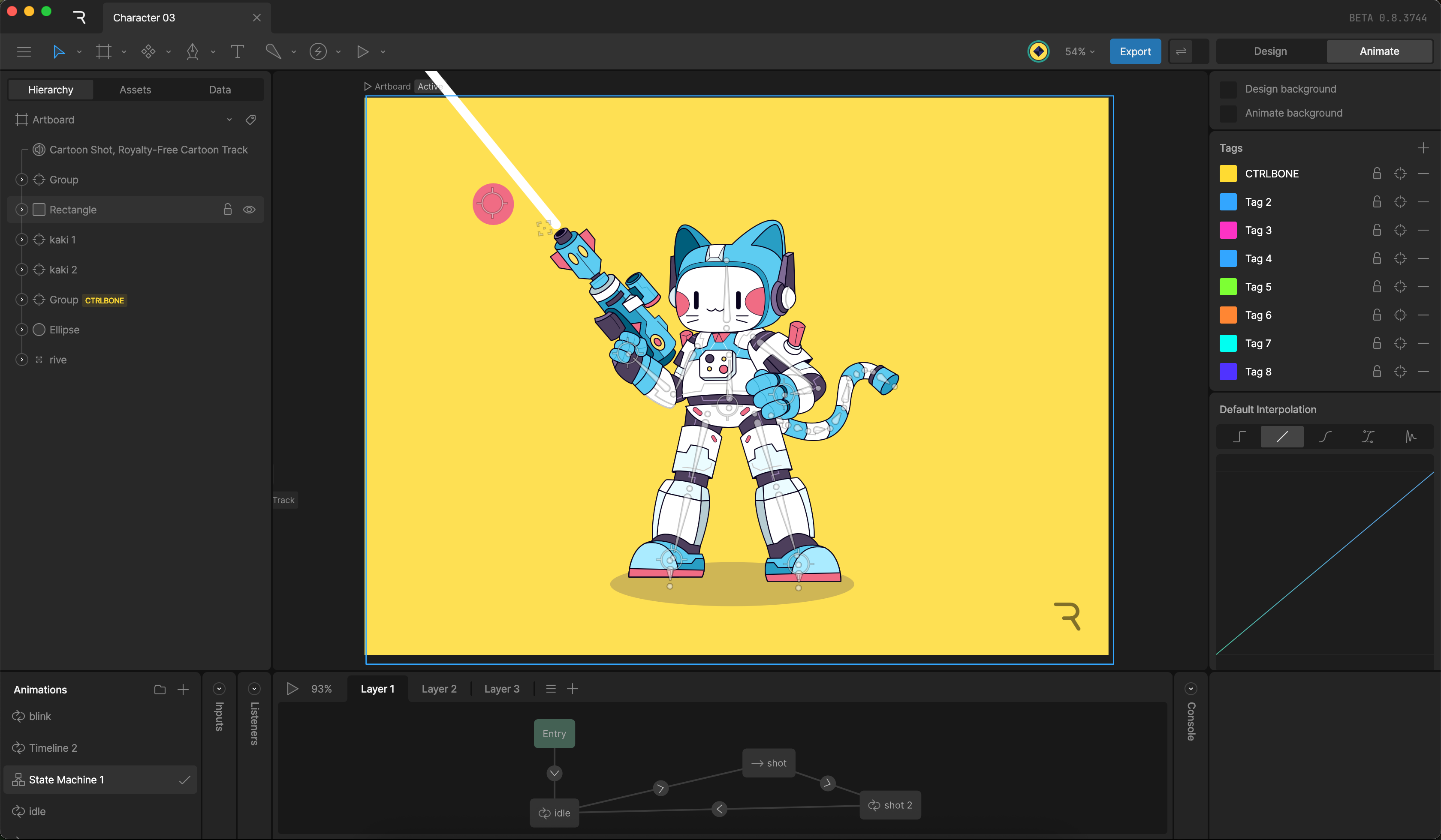 Interactive Character Animation in Rive by Raivu Motion Lab on Dribbble