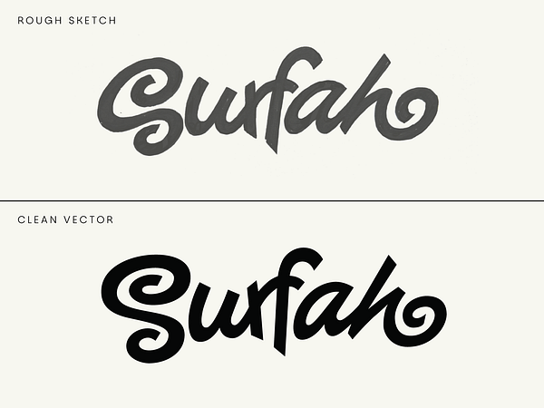 Surfah: logotype process by ForSureLetters on Dribbble