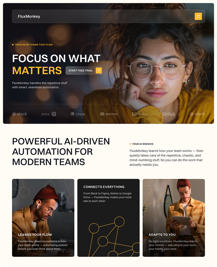 FluxMonkey - where AI meets human flow by Neutomni on Dribbble