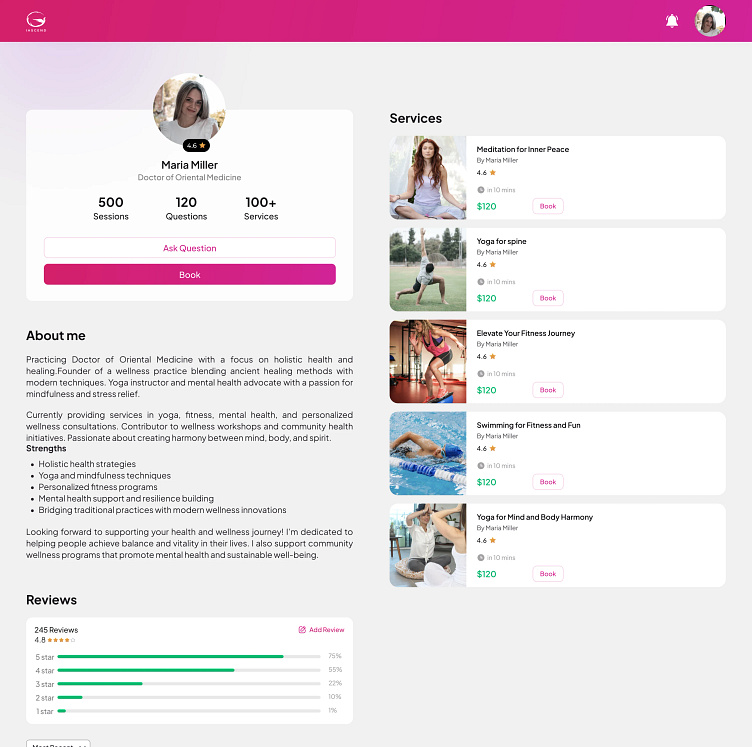 Pro-Healer Profile UI by hafiz muhammad asif on Dribbble