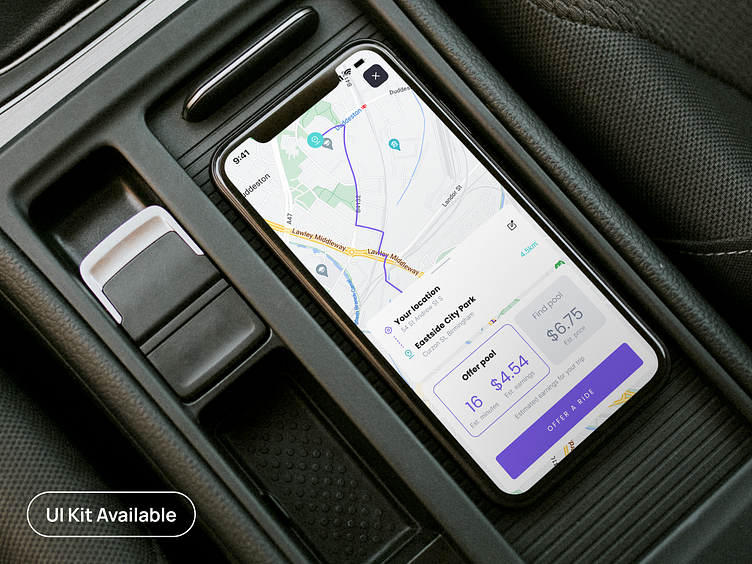Car-Pooling & Navigation App UI Kit by Paula Martins on Dribbble