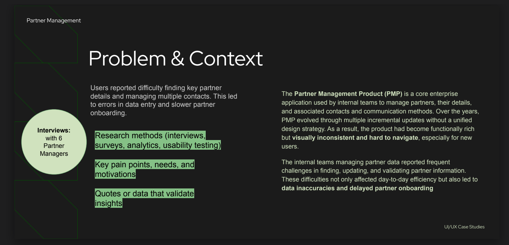 Partner management Case Studies by Venkatesh | Sr. UI / UX Product ...