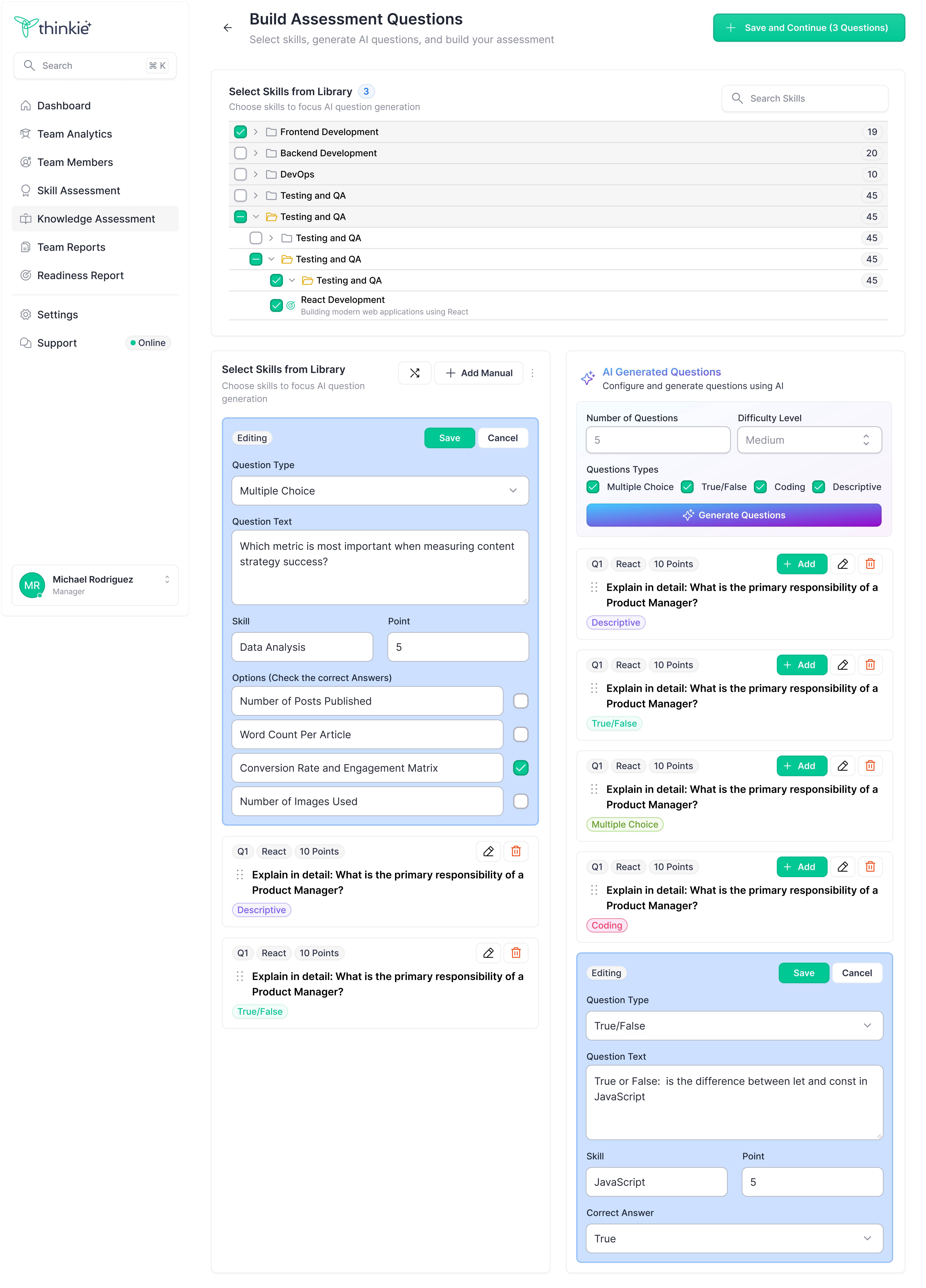Thinkie – AI-Assisted Assessment Builder by Habibullah Nahid on Dribbble