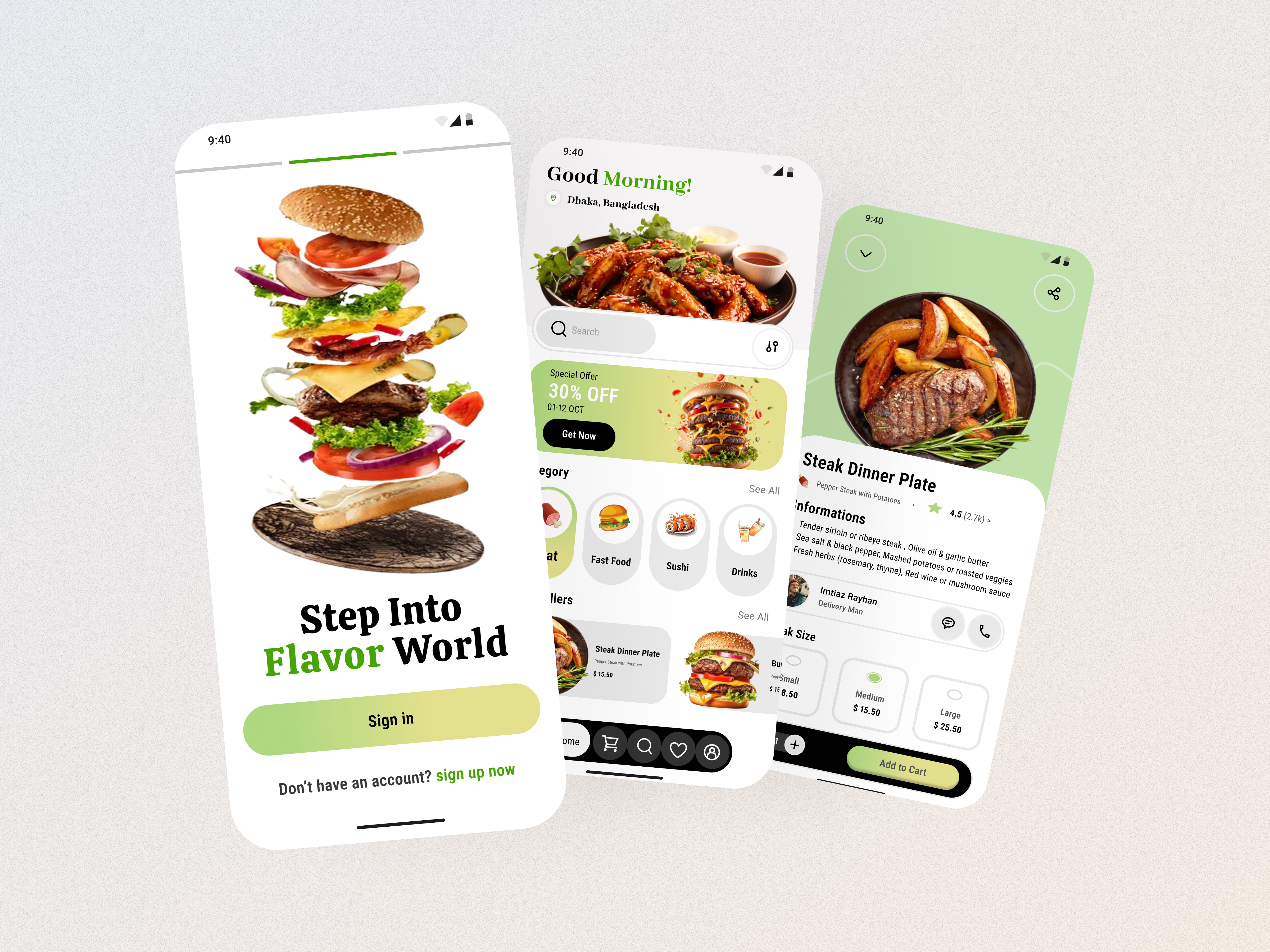 Food App UI Design by Susmay Hossain (UI/UX Designer) on Dribbble