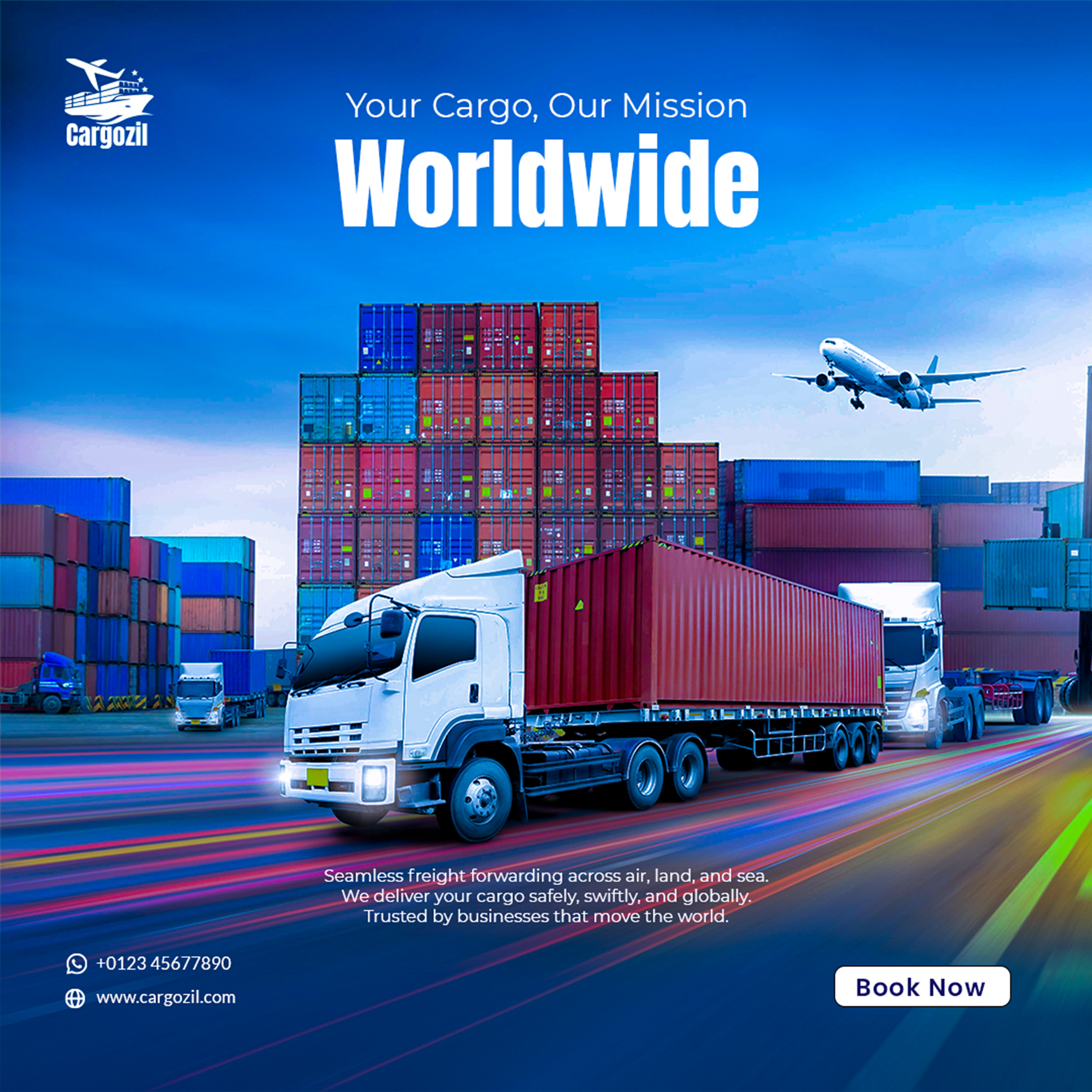 Freight & Logistics Social Media Poster Design by Kohinoor Akter on ...