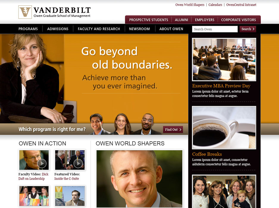 Vanderbilt Graduate School Website Design 2012 Portfolio Archive by ...