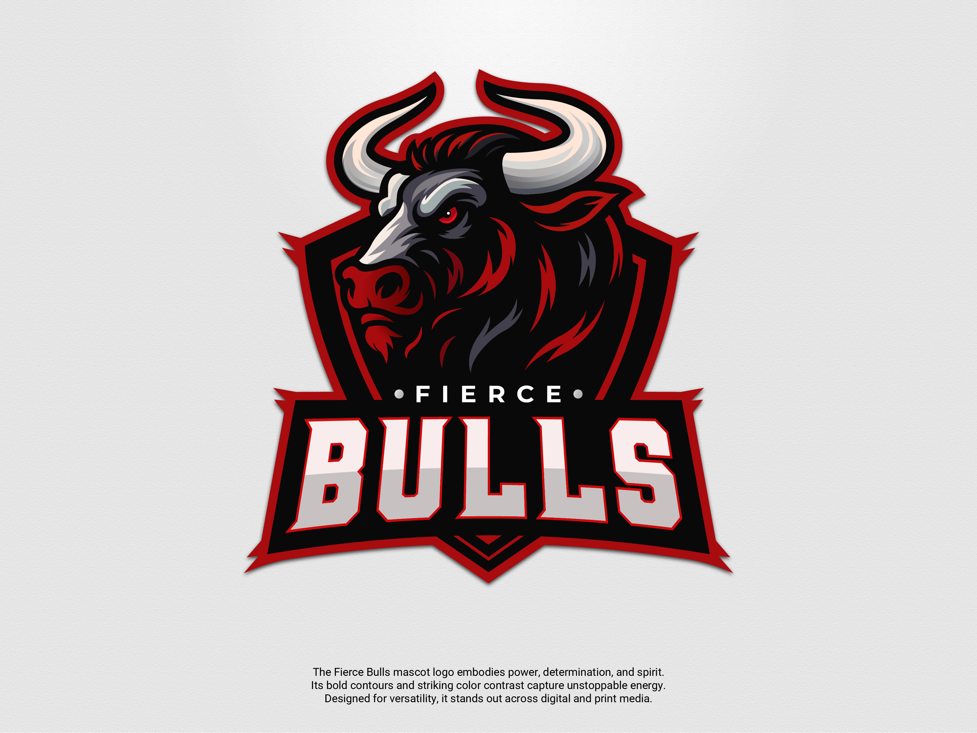 Mascot logo of a bull with a shield by Nikolay Polunin on Dribbble