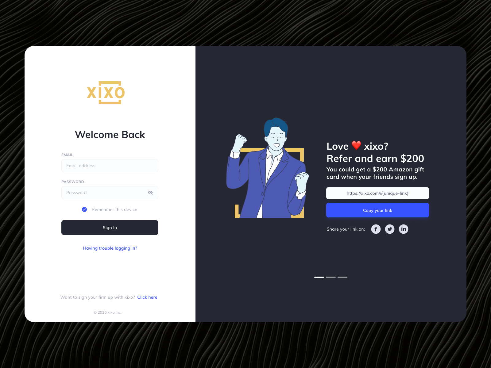 SaaS Sign In UI & Referral Strategy by Henry Diaz on Dribbble