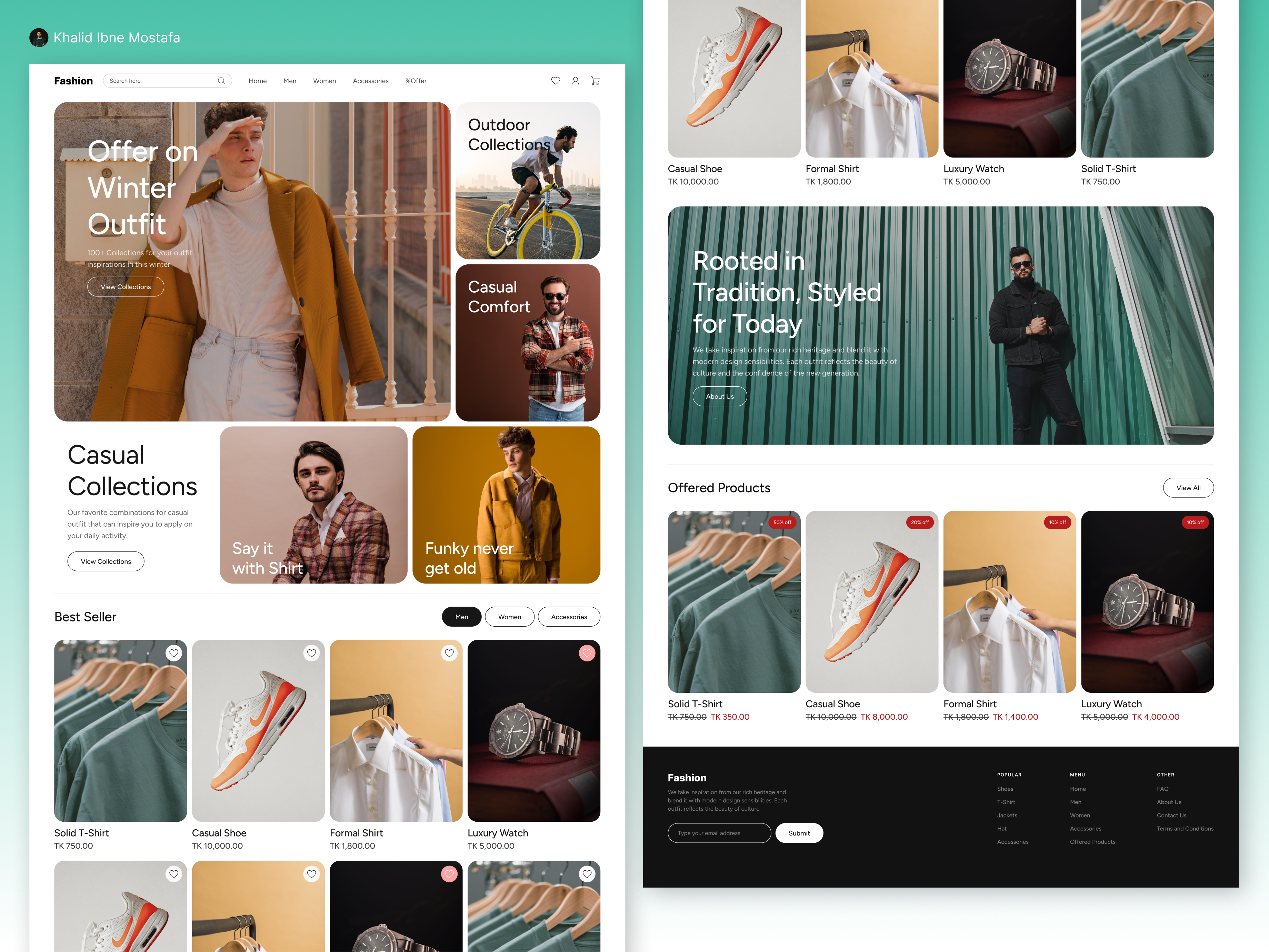 Clothing Store Landing Page UI by Khalid Ibne Mostafa on Dribbble