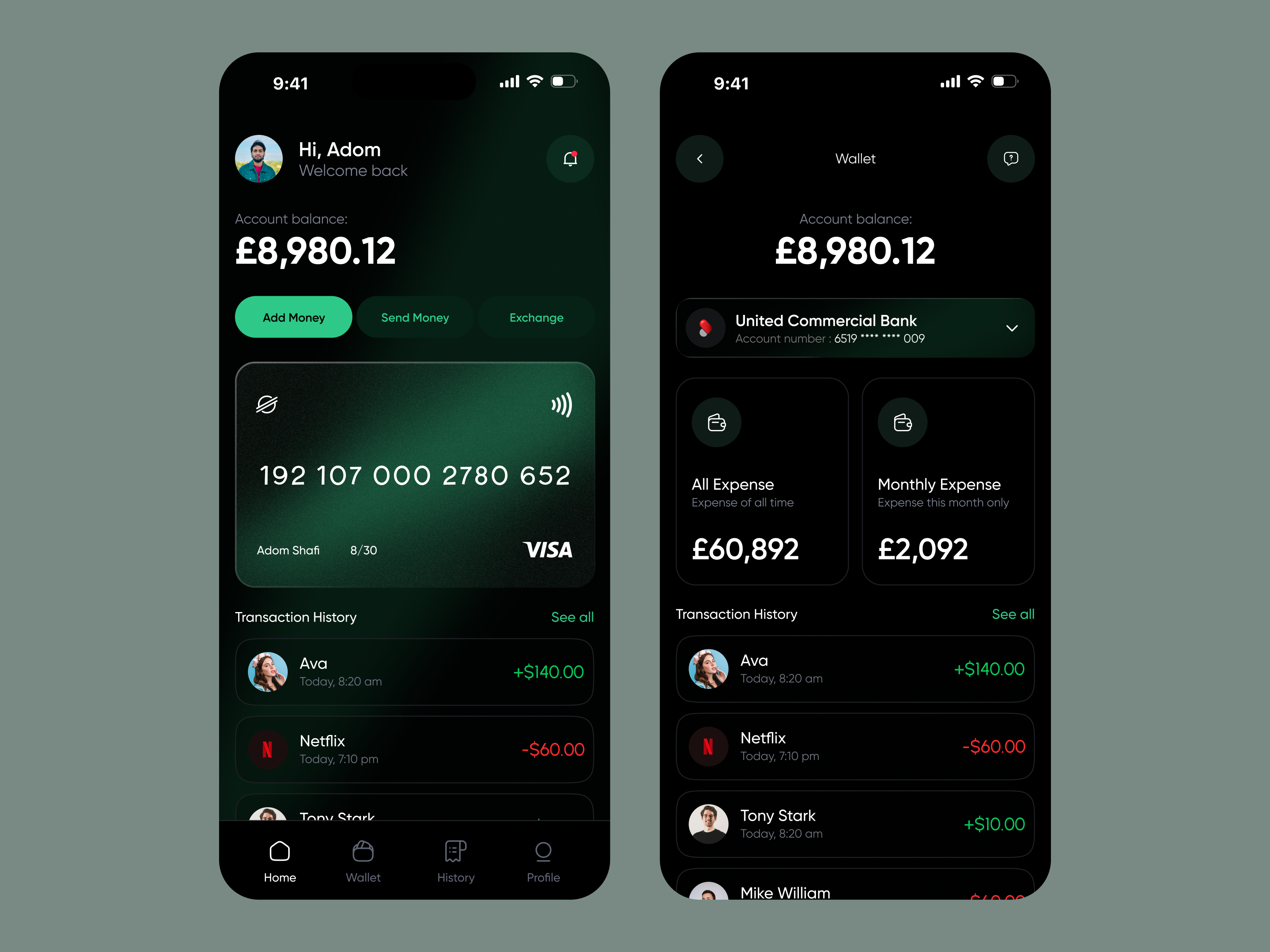 Banking App Design by Adom for Auchay Studio on Dribbble