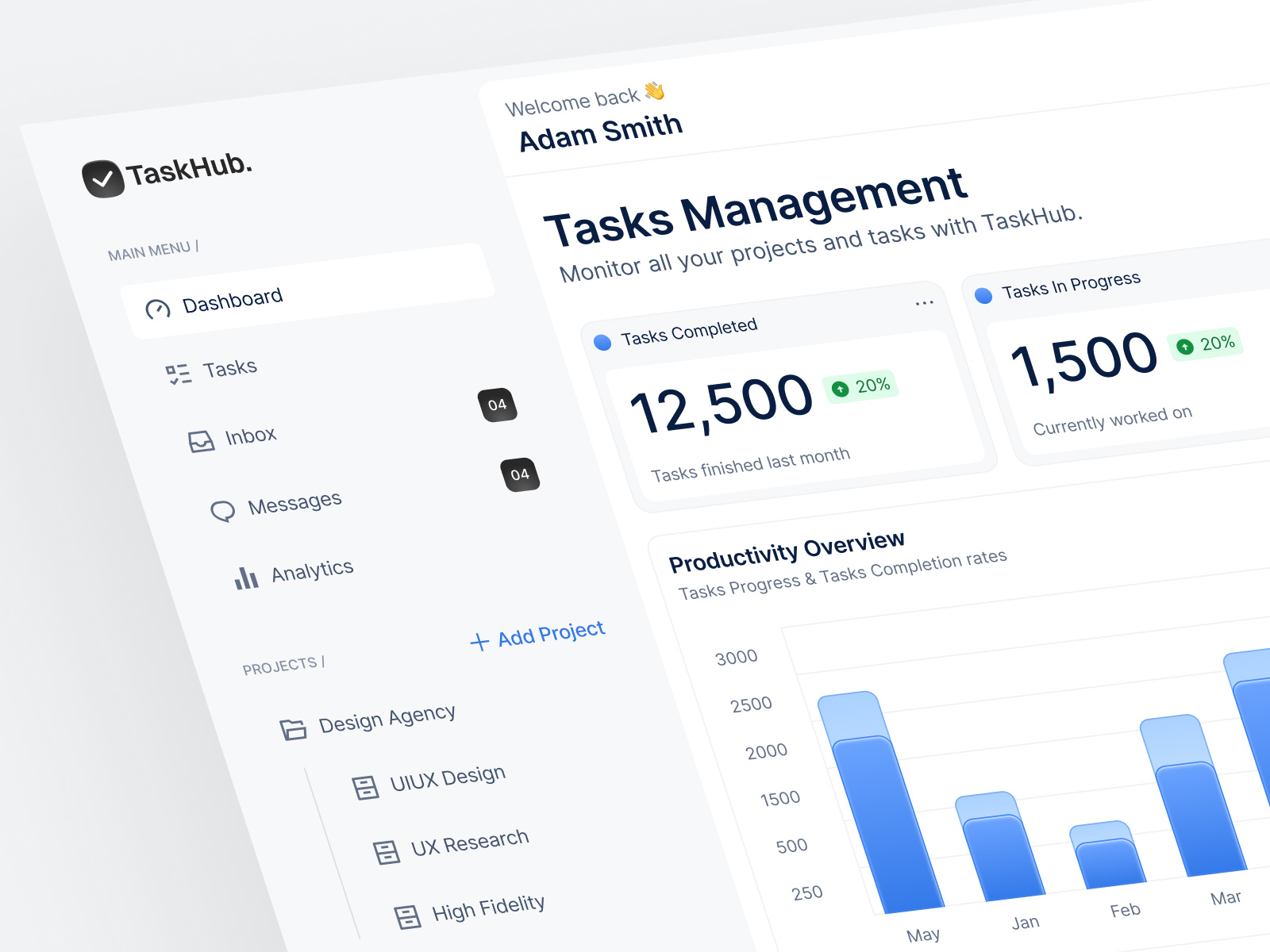 TaskHub – Task Management System by Chouaib Belagoun 👋 on Dribbble