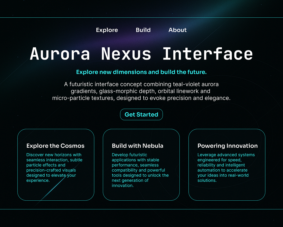 Aurora Flux Matrix Interface – Futuristic Web UI Concept (Figma) by ...