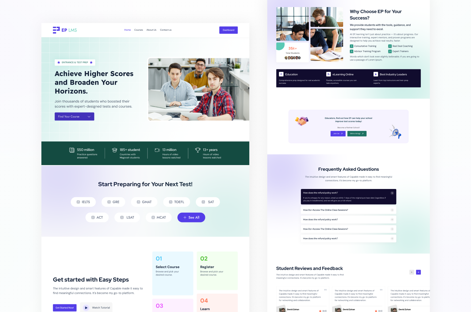 Modern LMS Website Landing Page — Clean, Student-Focused UI by Asif ...