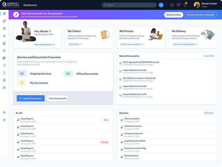 CorrectRefund - Modern Tax & Accounting Dashboard by Habibullah Nahid ...