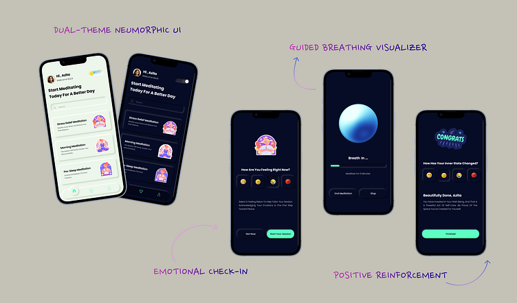 Aura: Dual-Theme Meditation & Breathing App UI/UX by Azita on Dribbble