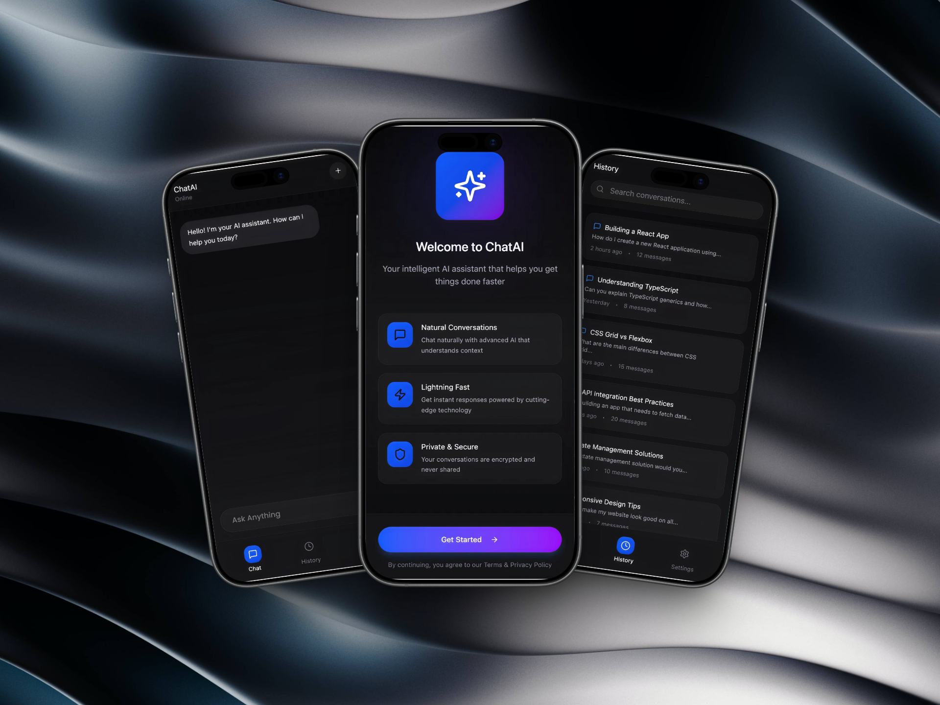 💬 ChatAI — Intelligent Chat App UI Concept by Nikhil Shinde on Dribbble