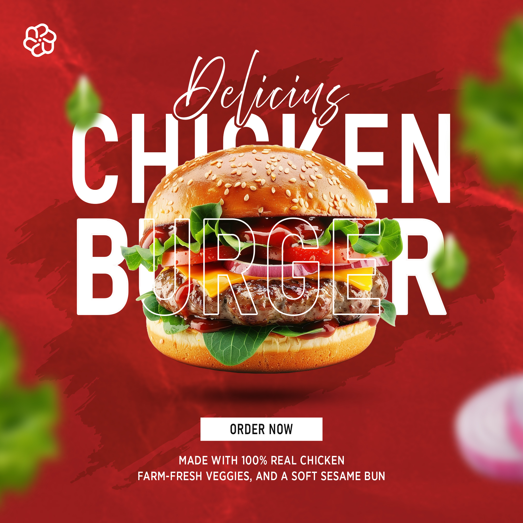 Chicken Burger Poster Design for Social Media by Niloy Ahmed on Dribbble