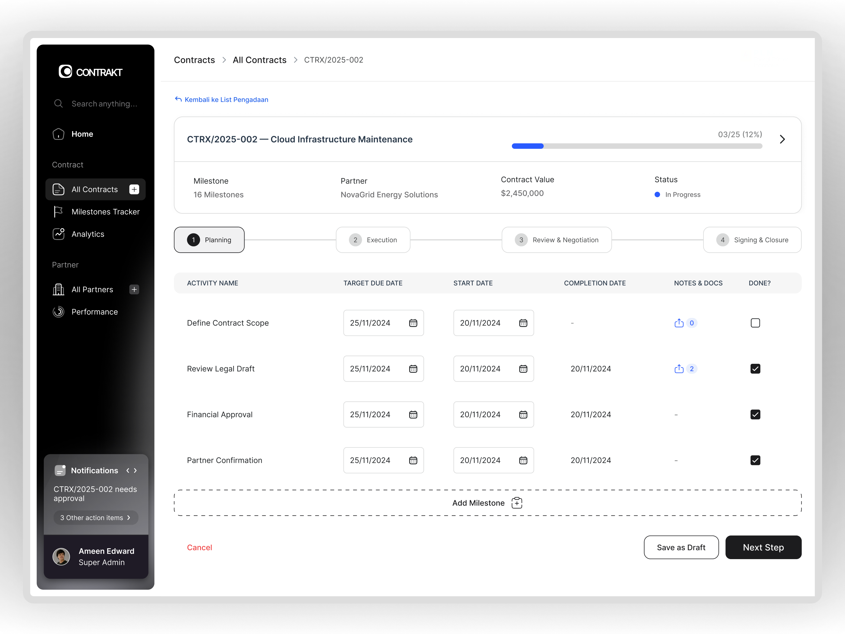 Contrack — Smart Contract Management Dashboard by Rafli Yoga on Dribbble