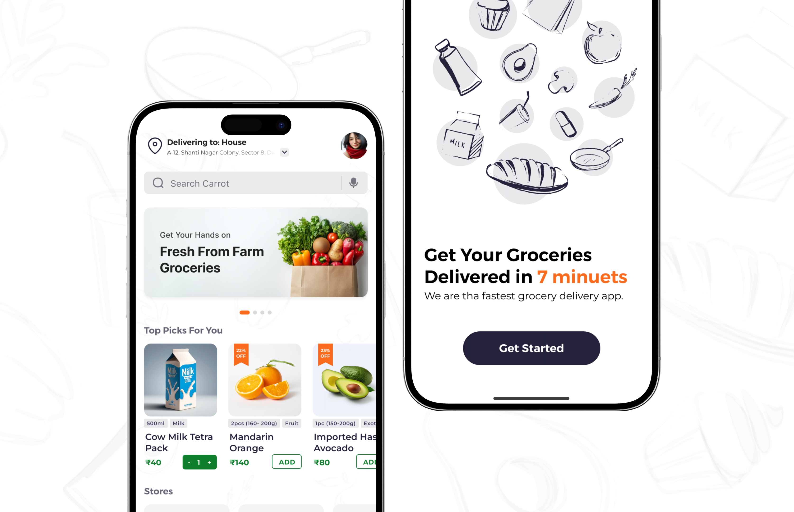 🛒 Grocery Delivery App UI by Sanjay Patel on Dribbble